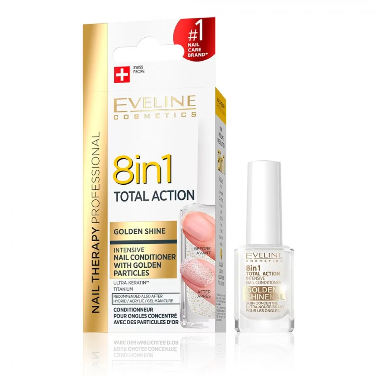 Tratament unghii Eveline 8 in 1, 12 ml, Golden Shine Spa Nail | Savy ...
